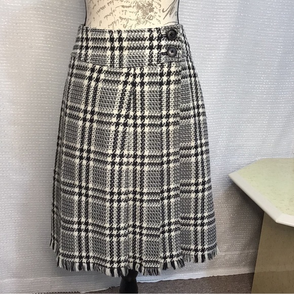 Isaac Mizrahi | Skirts | Isaac Mizrahi Plaid Tweed Wool Blend Wrap ...
